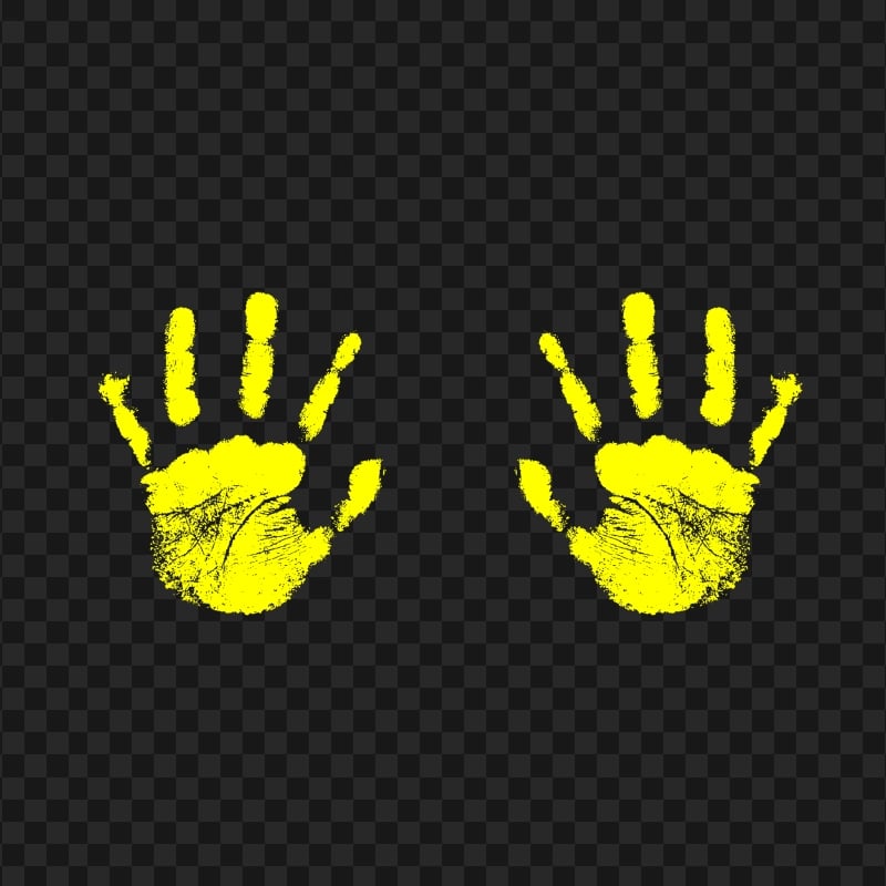 HD Yellow Two Realistic Handprint PNG | Citypng