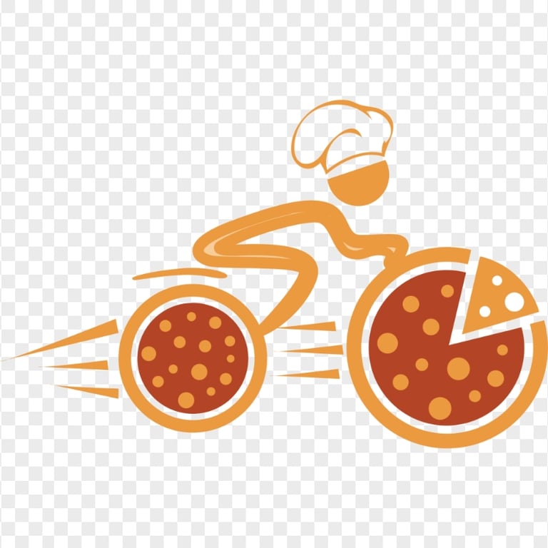 Pizza Delivery Bike Orange Logo HD Transparent Background | Citypng