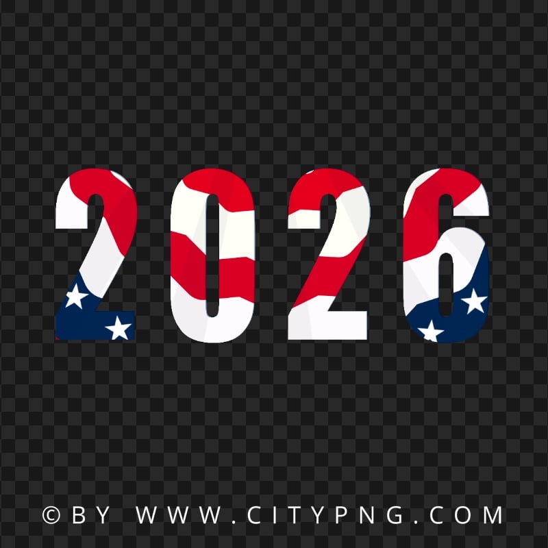 HD USA Flag 2026 Text Numbers Transparent PNG | Citypng