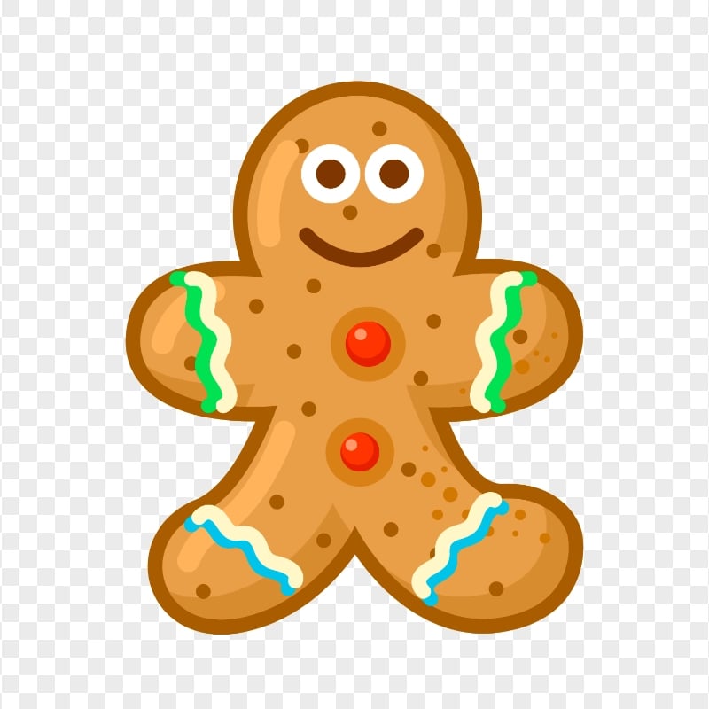 Cookie Gingerbread Man Vector Cartoon PNG IMG | Citypng