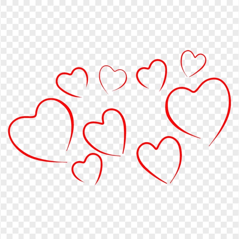 Red Hearts Shapes Pattern PNG | Citypng
