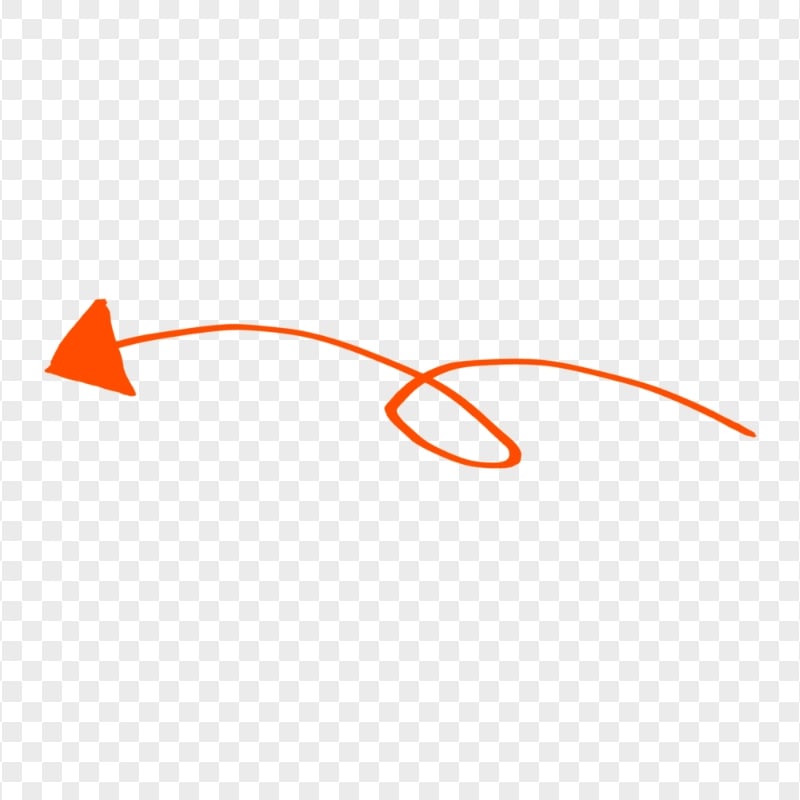 HD Orange Line Art Drawn Arrow Pointing Left PNG | Citypng
