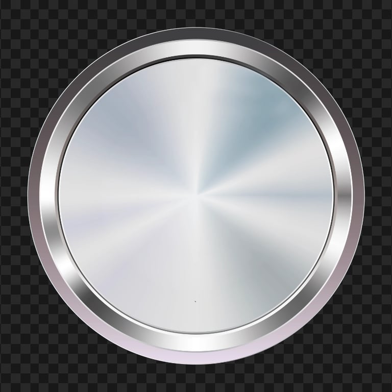 Round Mirror Silver Button PNG | Citypng