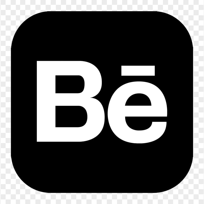 HD Square Black & White Behance App Logo Icon PNG | Citypng