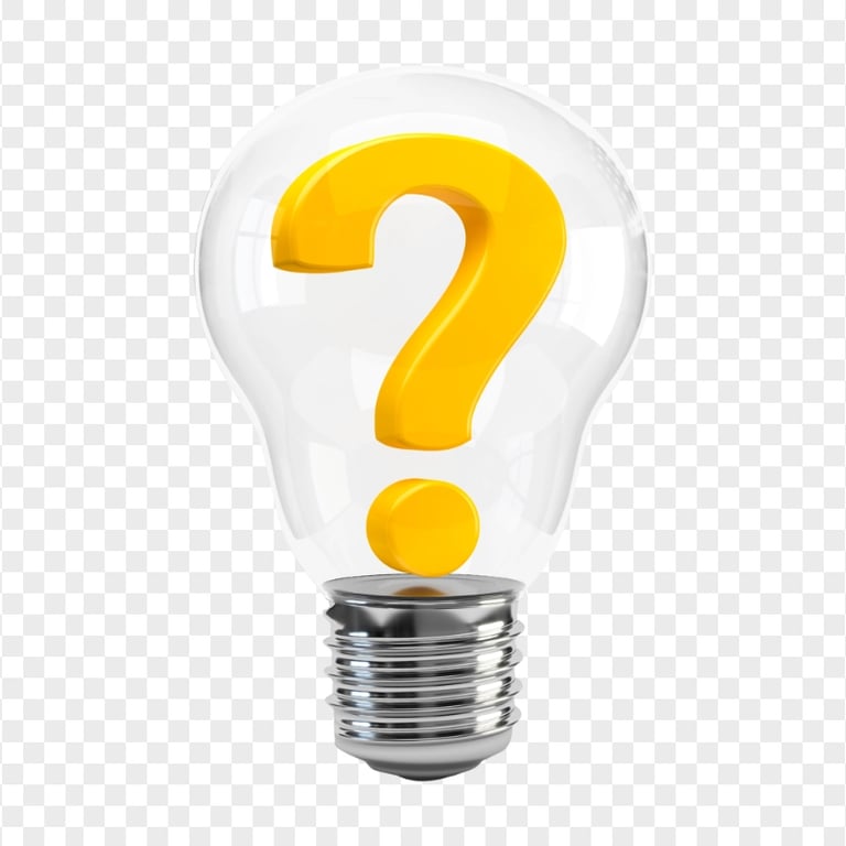Illustration Light Bulb Contains Question Mark Icon | Citypng