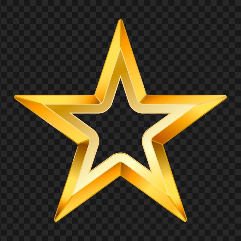 Yellow Gold Outline Star FREE PNG | Citypng