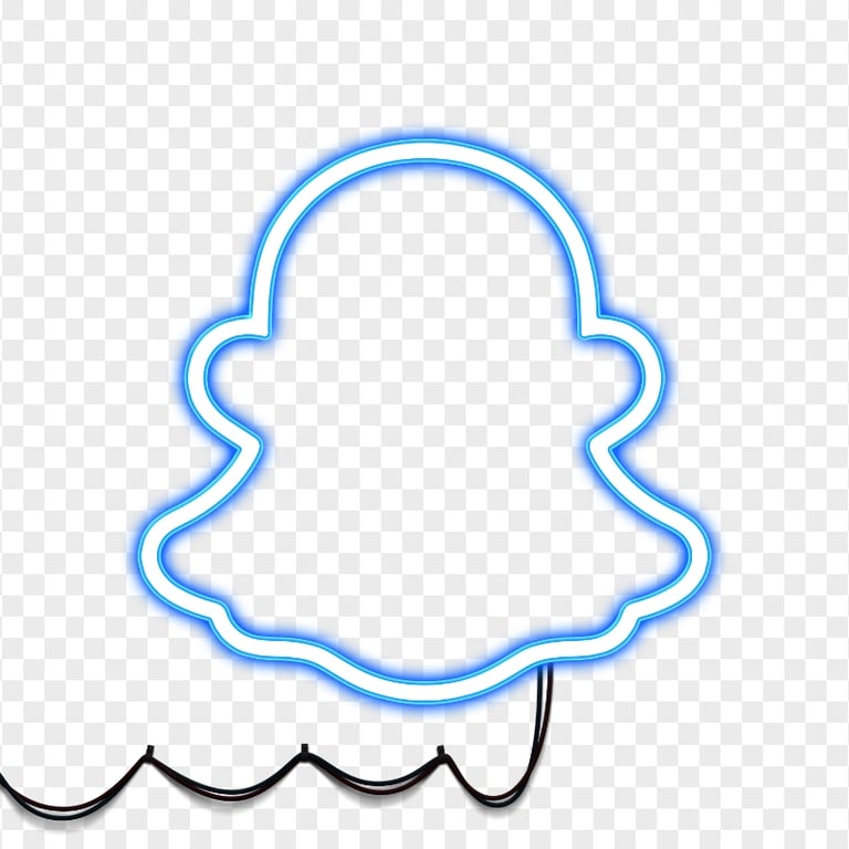 HD Blue Snapchat Neon Logo With El Wire PNG | Citypng