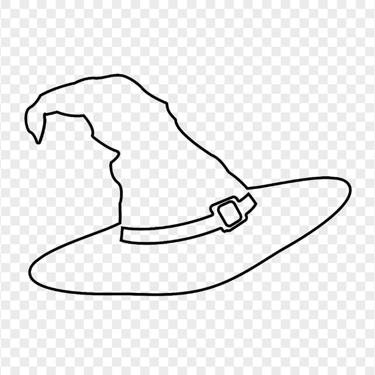 HD Outline Witch Hat Halloween Clipart PNG | Citypng