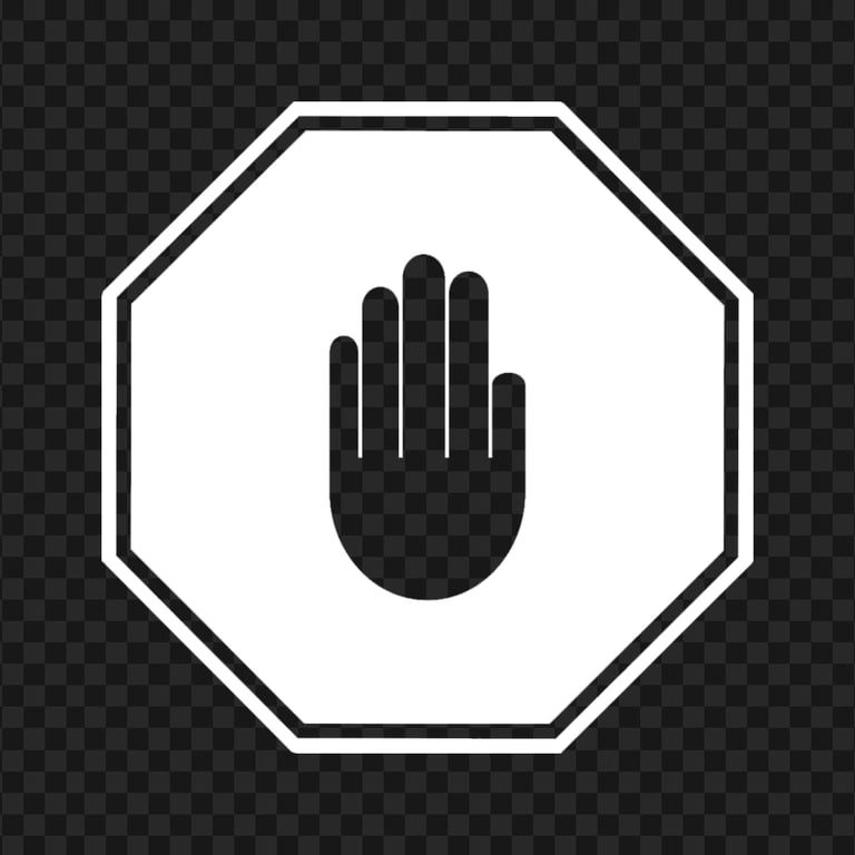 HD White Stop Hand Sign Icon Symbol PNG | Citypng