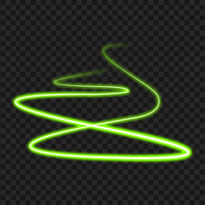 HD Green Lime Spiral Swirl Curve Neon Light Line PNG | Citypng