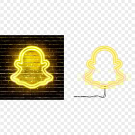 HD Yellow Snapchat Neon Logo With El Wire PNG | Citypng