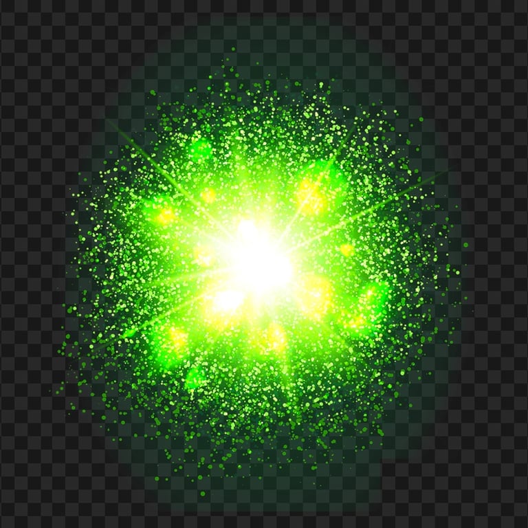 HD Green Energy Glowing Light Blast Ball Explosion PNG | Citypng