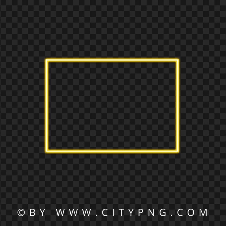 Yellow Rectangle Neon Frame PNG Image | Citypng