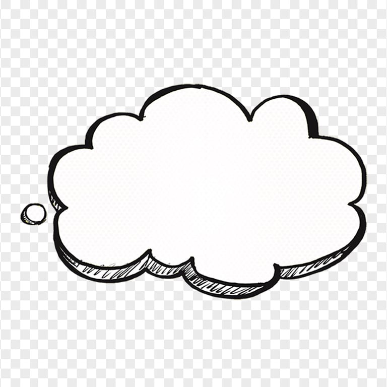 HD Cartoon Drawing Thinking Comic Cloud PNG | Citypng