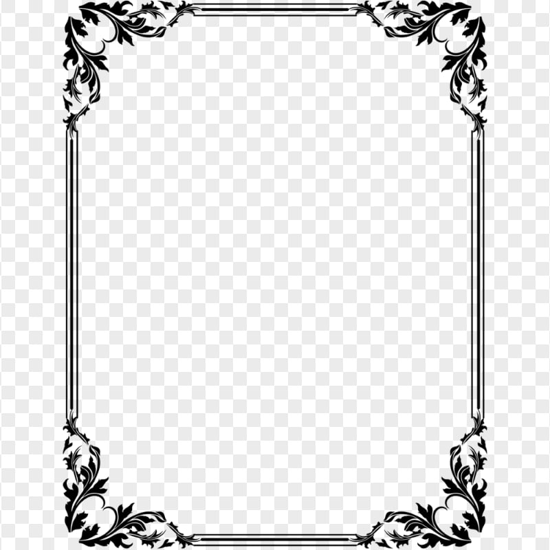 HD Black Floral Wedding Invitation Frame PNG | Citypng