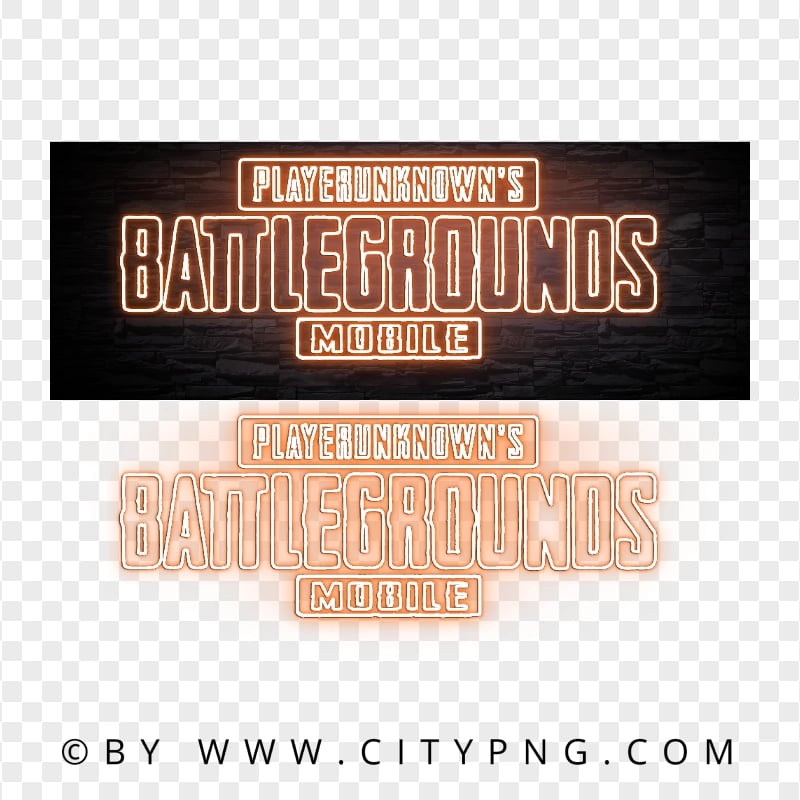 HD Player Unknown Battlegrounds PUBG Orange Light Neon Logo PNG | Citypng
