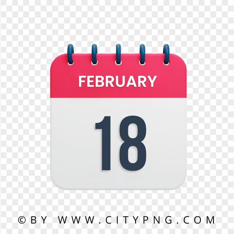 18th February Date Icon Calendar HD Transparent Background | Citypng