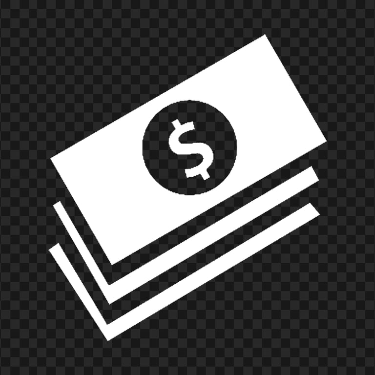 HD Money Cash White Icon Transparent PNG | Citypng