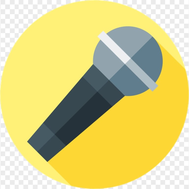 Yellow Round Circular Microphone Mic icon FREE PNG | Citypng