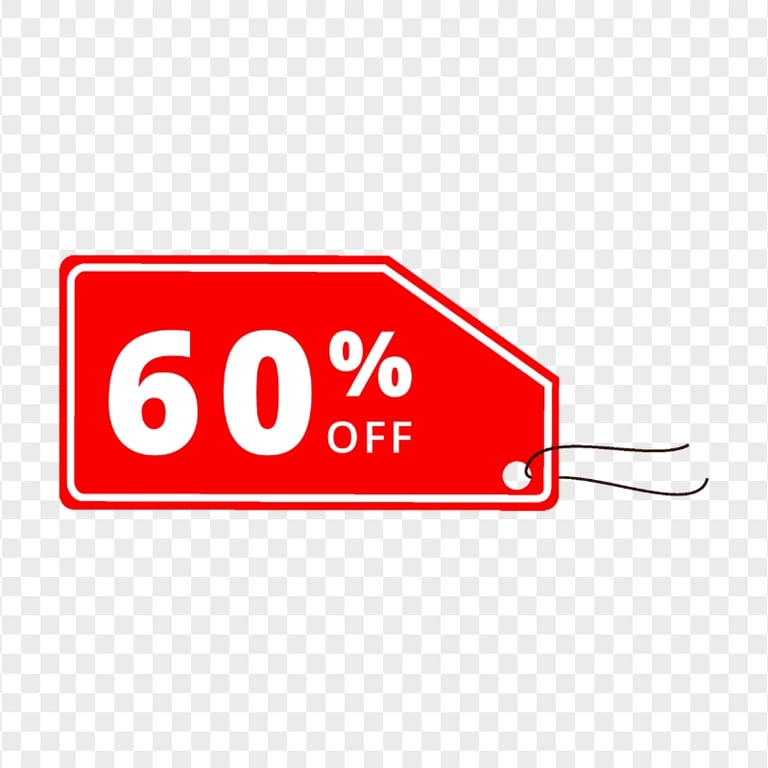 60% Off Tag Red Label Sign Logo PNG Image | Citypng