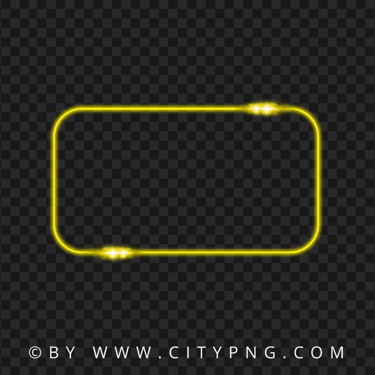 Neon Yellow Aesthetic Frame With Flare PNG Image | Citypng