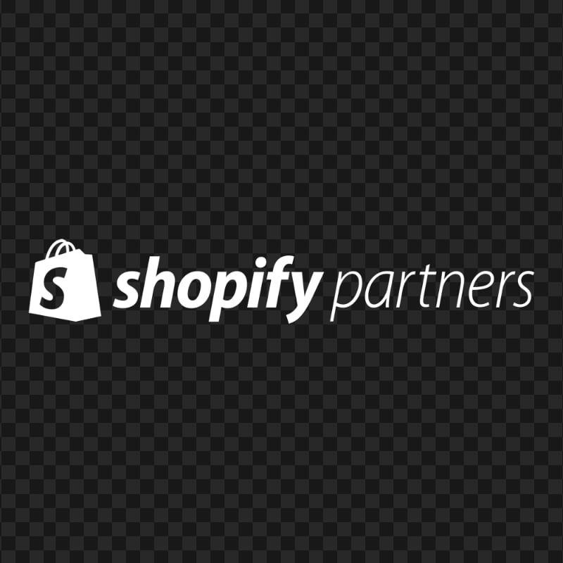 HD White Shopify Partners Horizontal Logo | Citypng