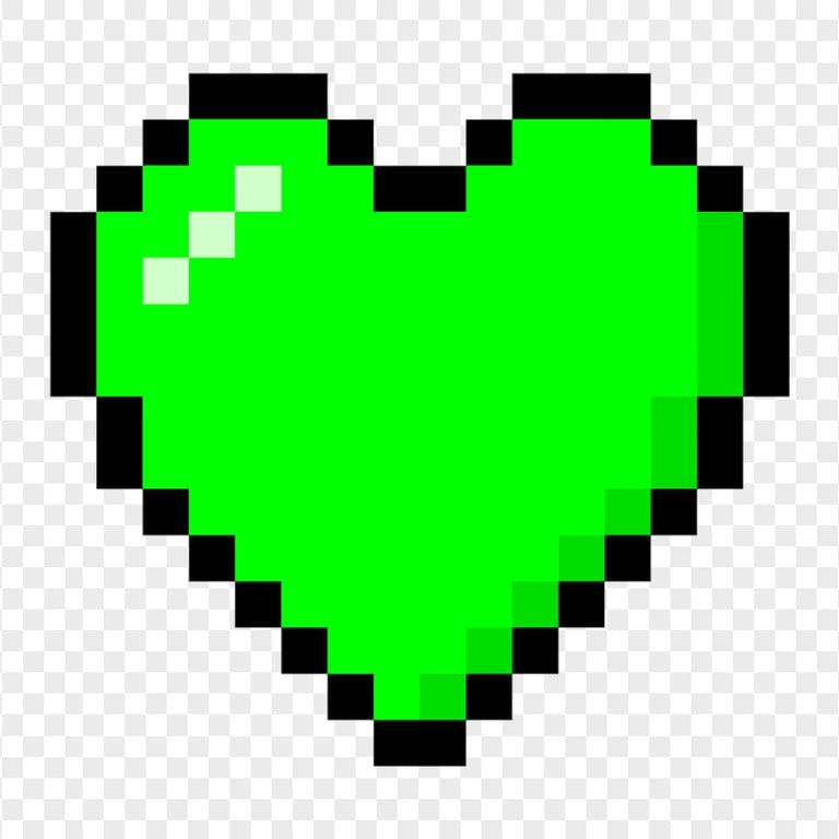 Pixel Art Green Heart Icon PNG IMG | Citypng