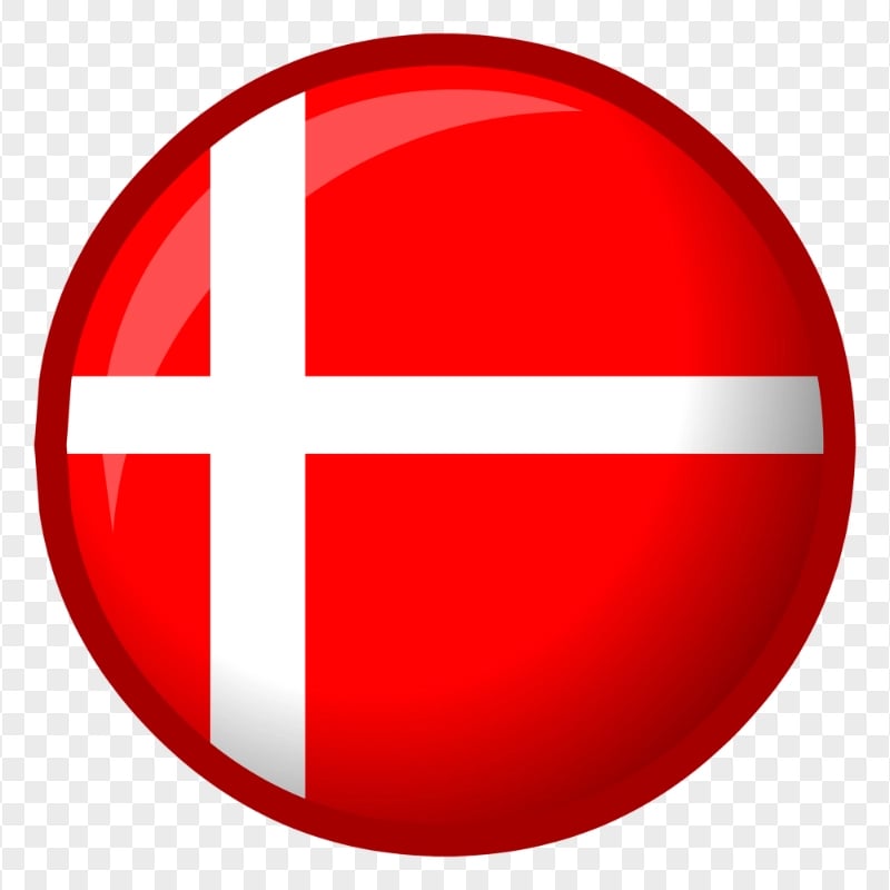 Round Denmark Danish Flag HD PNG | Citypng