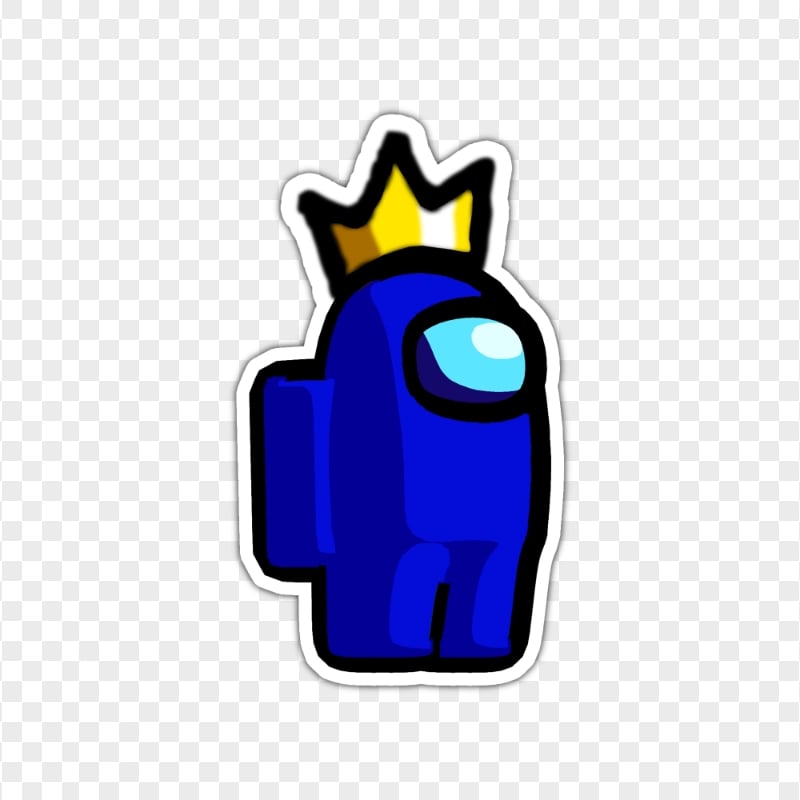 HD Blue Among Us Character Crown Hat Stickers PNG | Citypng