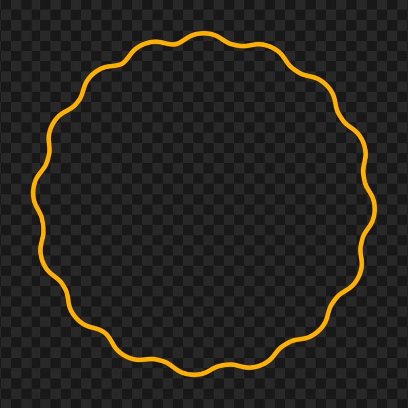 Wavy Orange Circle Shape Border Frame FREE PNG | Citypng