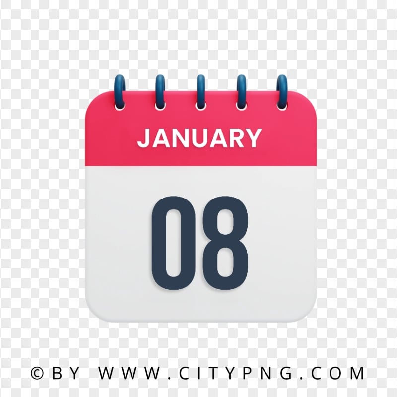 January 8th Date Vector Calendar Icon HD Transparent PNG | Citypng