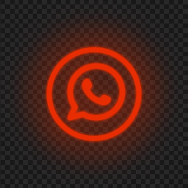 HD Red Neon Light Whatsapp Wa Round Circle Logo Icon PNG | Citypng