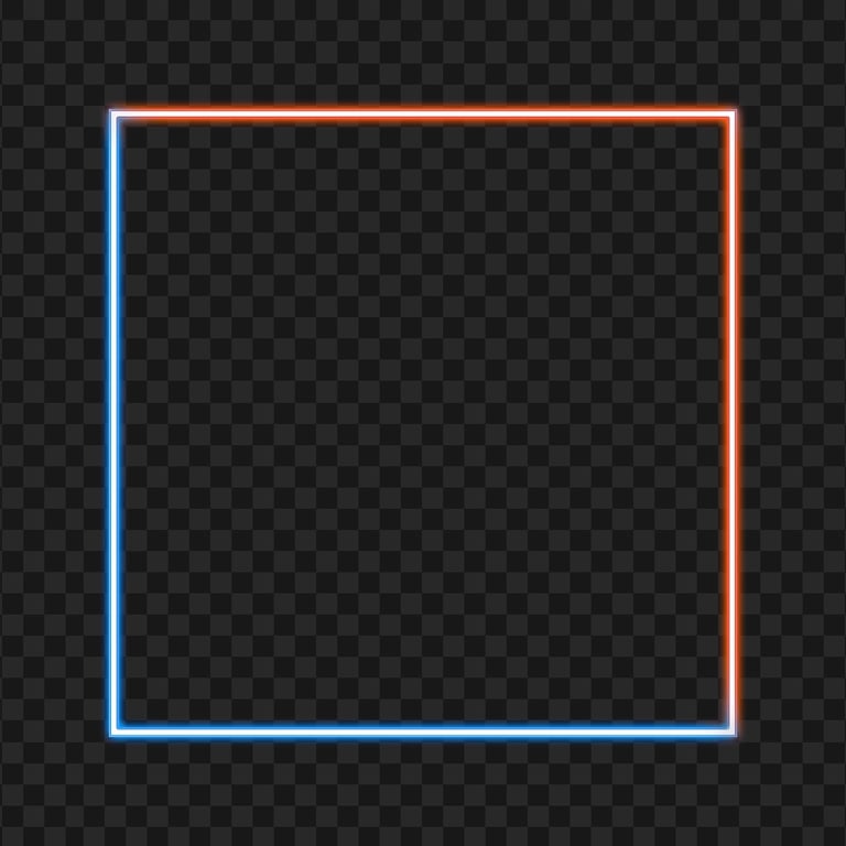 HD Red Neon Square Border Frame Transparent PNG | Citypng