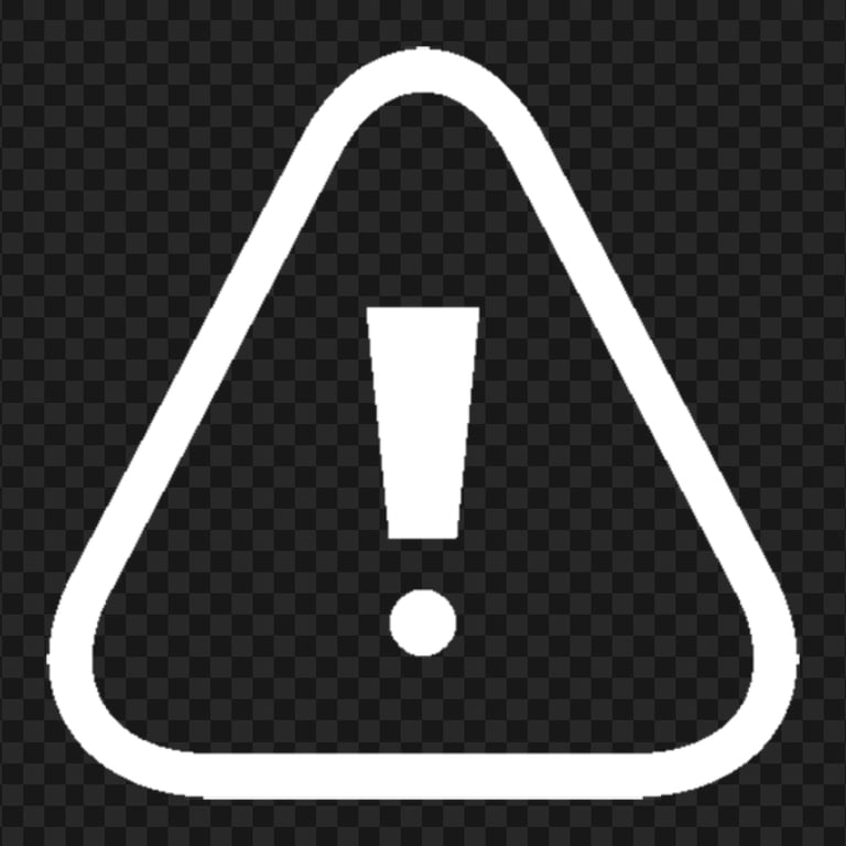 Download HD Exclamation Point Alert Triangle White Icon PNG | Citypng