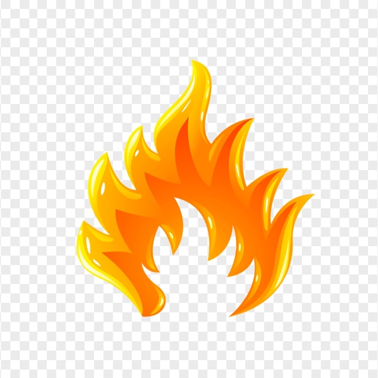 Clipart Cartoon Blazing Torch Flame Fire Icon PNG | Citypng
