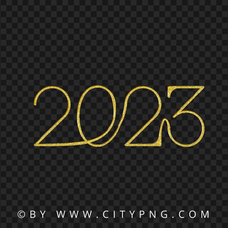 Golden Elegant Glitter 2023 Design PNG Image | Citypng