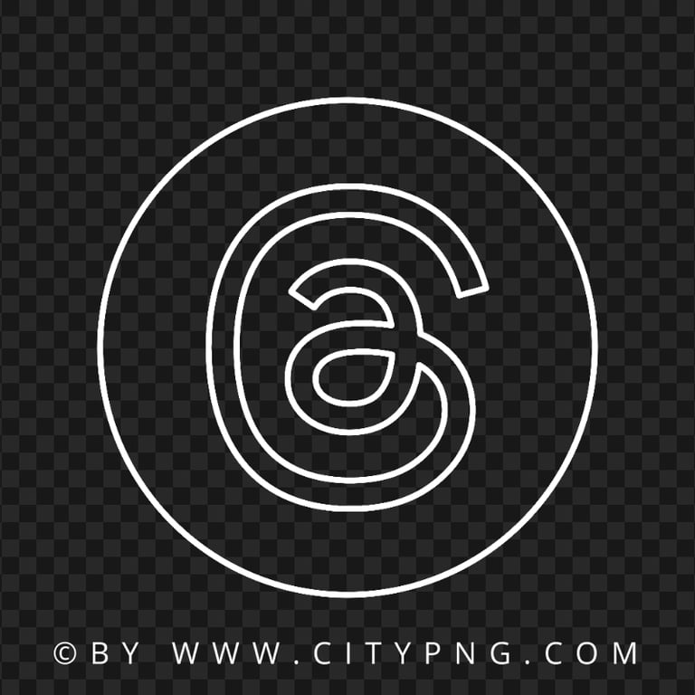 HD PNG Threads White Outline App Logo Icon | Citypng