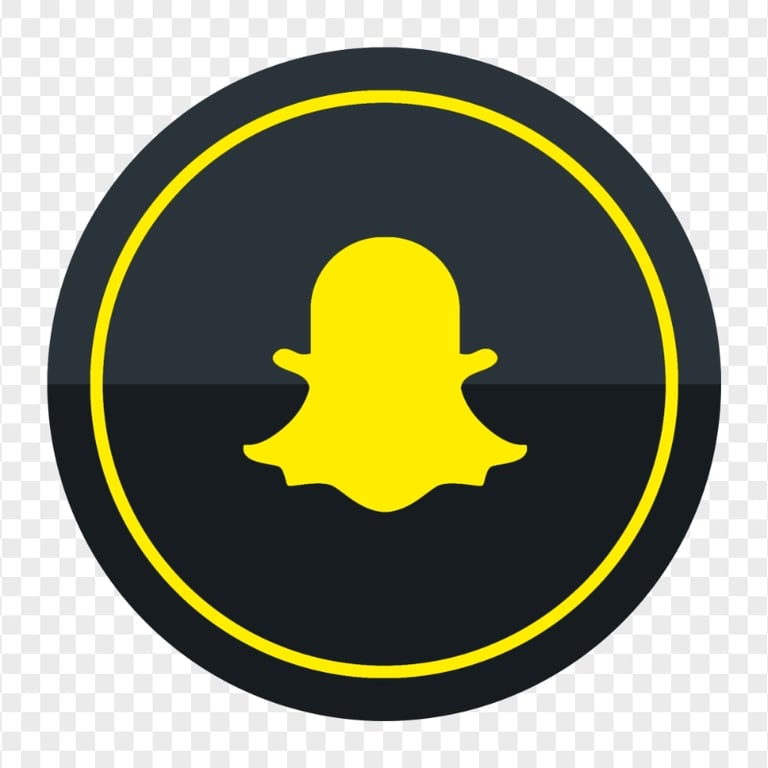 HD Snapchat Black & Yellow Round Logo Icon PNG | Citypng