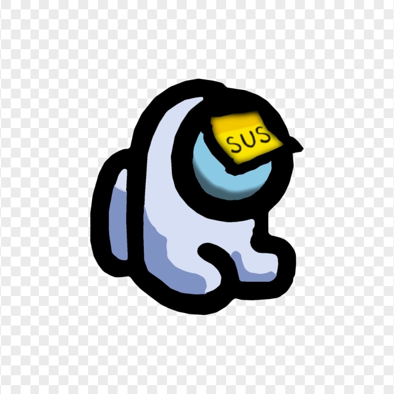 HD White Among Us Mini Crewmate Baby Sus Sticky Note Hat PNG | Citypng