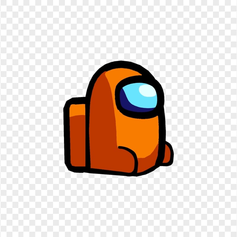 HD Orange Among Us Crewmate Character Sitting PNG | Citypng
