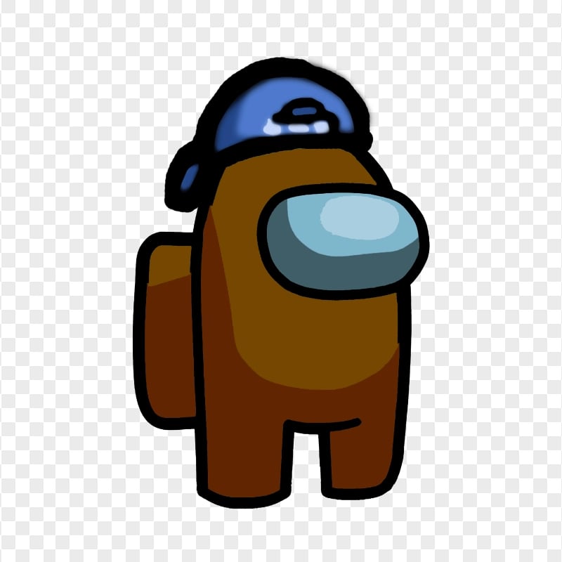 HD Brown Among Us Crewmate Character With Backwards Baseball Cap PNG ...