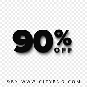 Black 3D 90 Percent OFF Sale Logo Sign PNG Image | Citypng