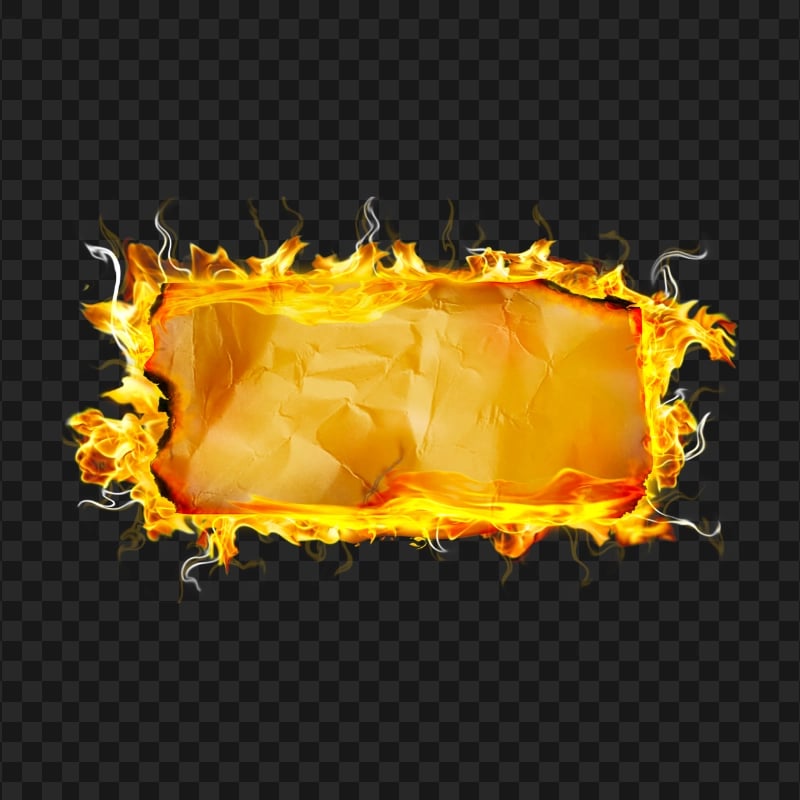Burning Paper On Fire Frame PNG Image | Citypng
