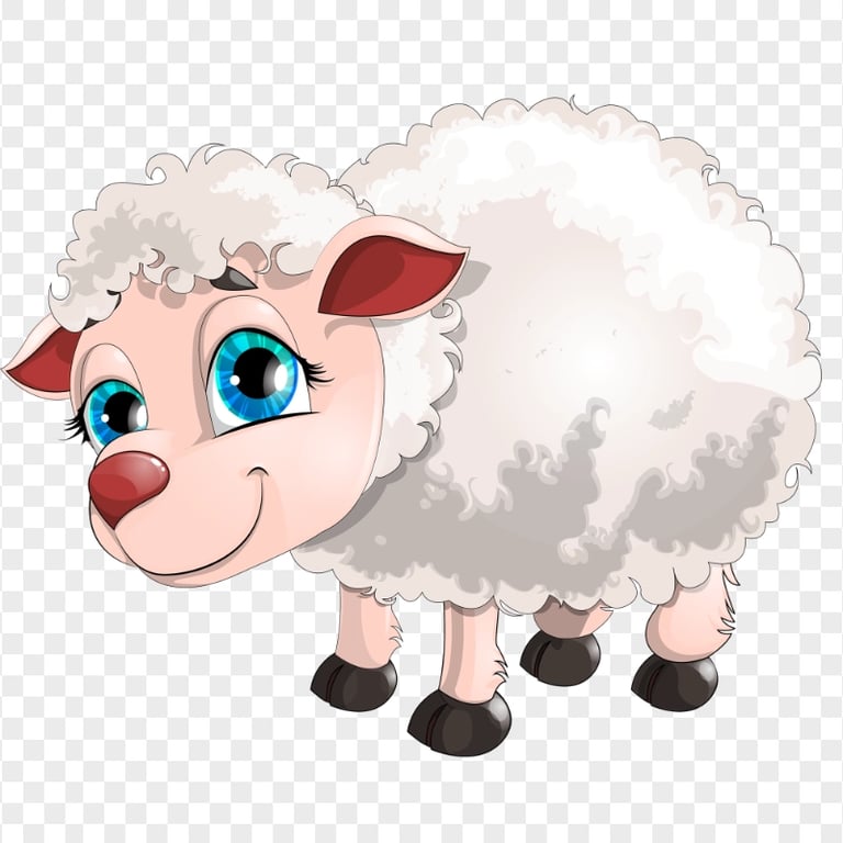 Cute White Lamb Sheep Cartoon Illustration | Citypng