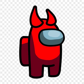 HD Orange Among Us Character With Horns PNG | Citypng