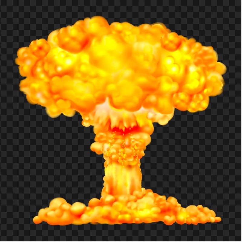 Fire Explosion Mushroom Cartoon Illustration HD PNG | Citypng