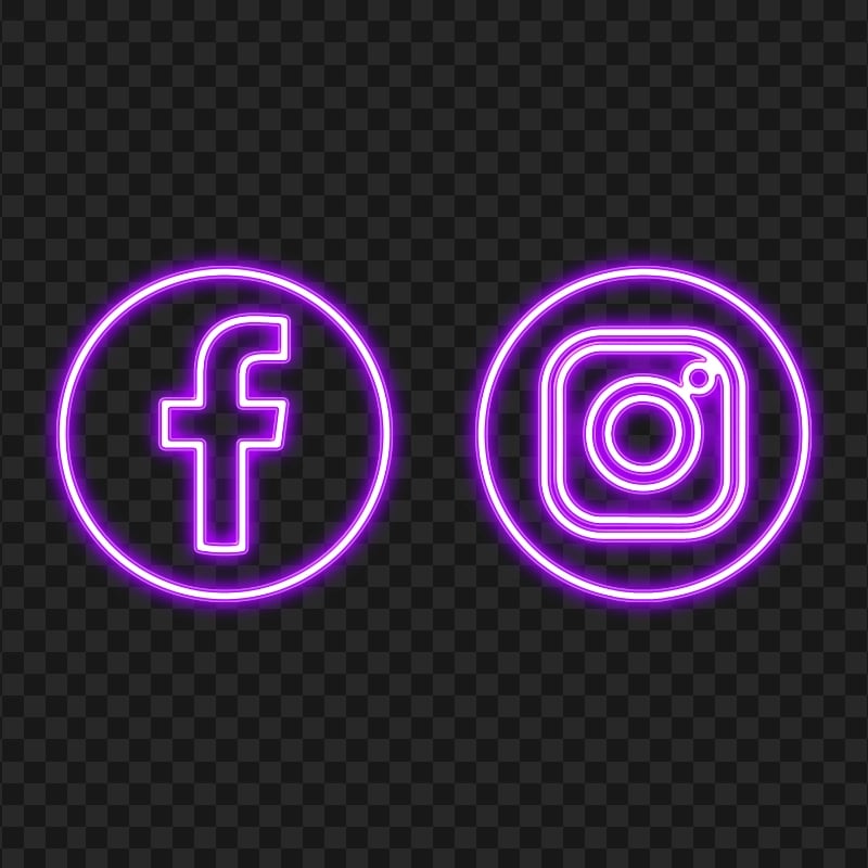 Purple Fb Insta Neon Logo Icon HD PNG | Citypng