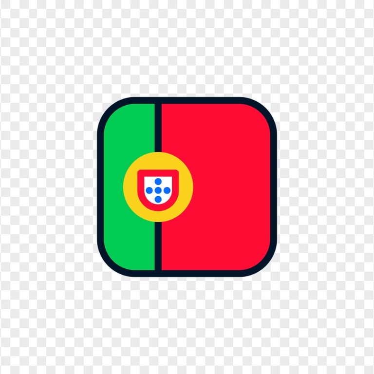 Portuguese Square Glossy Flag Icon PNG | Citypng