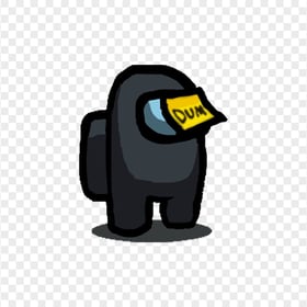 HD Among Us Red Crewmate Character With Dum Sticky Note Hat PNG | Citypng