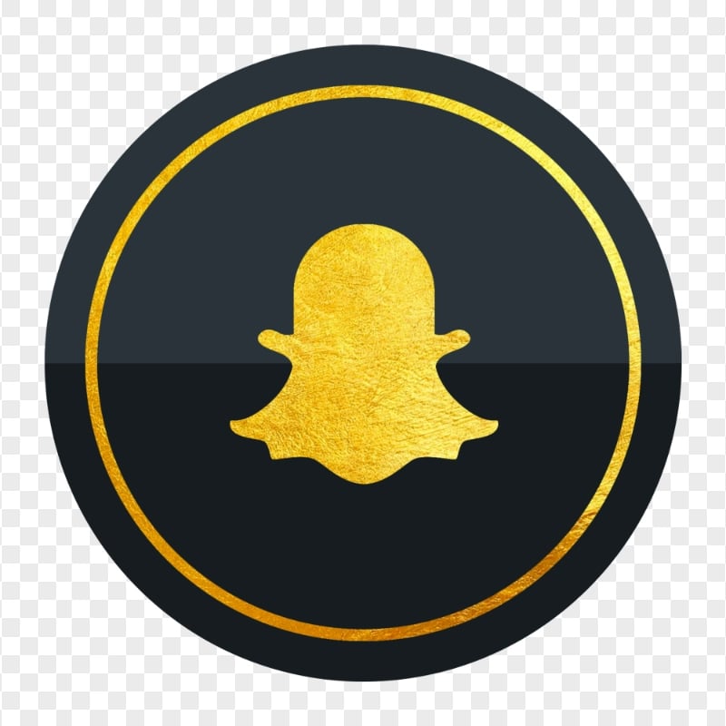 HD Luxury Snapchat Black & Gold Circle Icon PNG | Citypng